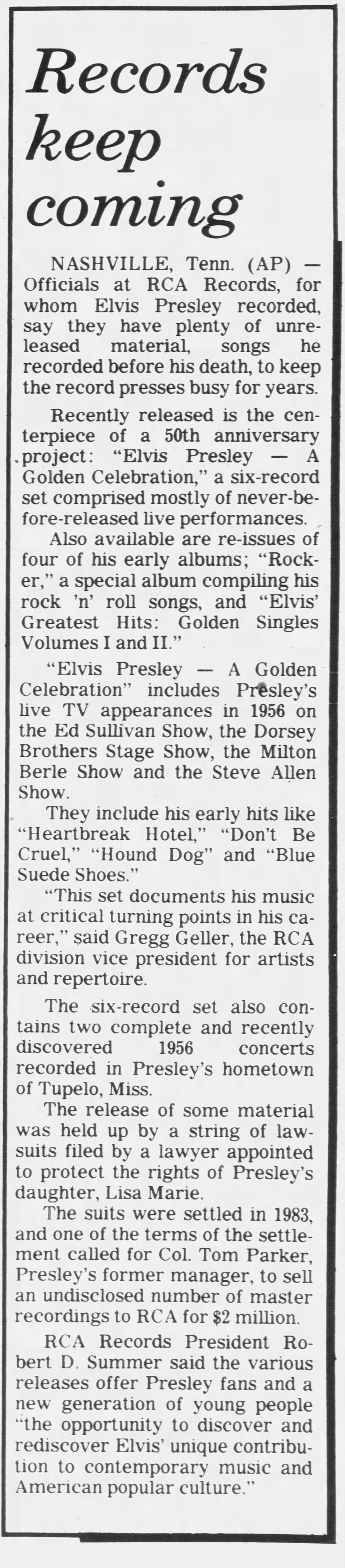 Elvis at Fifty: The 1985 Gregg Geller Supervised Elvis Presley Albums ...