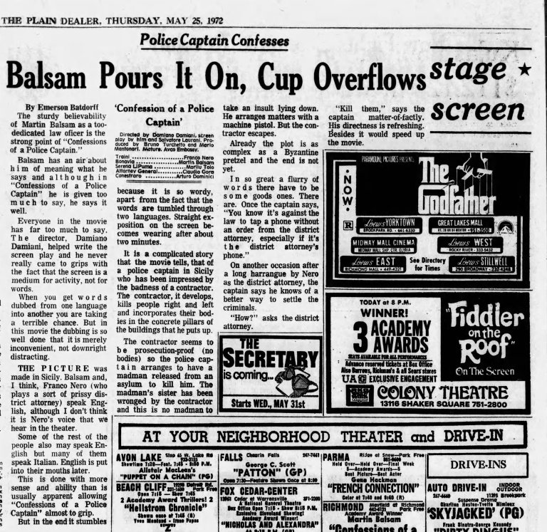 Preserving Disorder: Damiano Damiani’s Confessions of a Police Captain ...